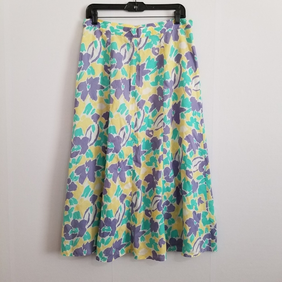 Sk & Company | Skirts | Vintage Sk Company Floral Print Midi Skirt Size ...